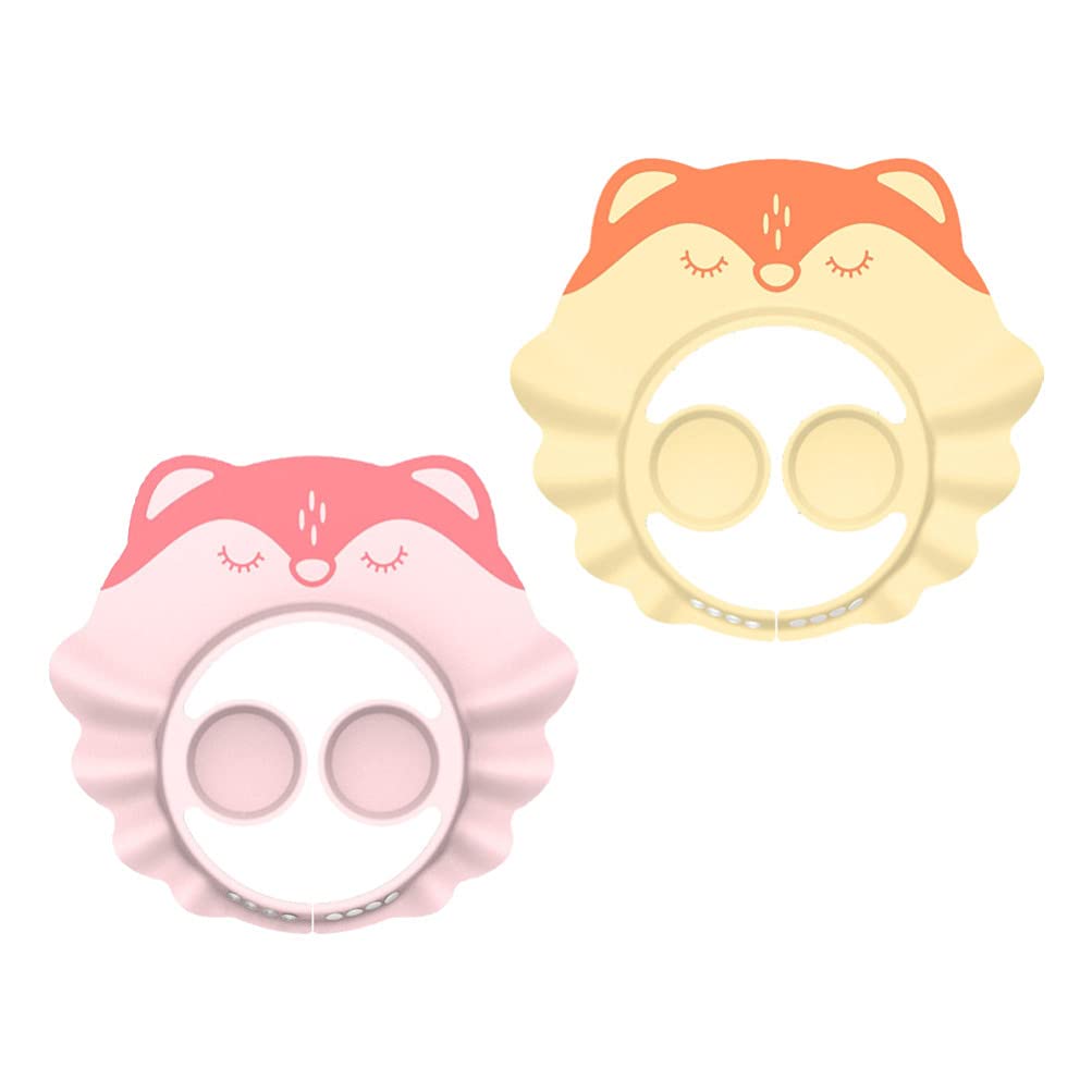 FOMIYES Infant Shower Cap 2pcs Children's Ear Protection Shower Cap Shampoo Cap Visor Water Shower Visor Bathing Shower Caps Kids Wash Hair Cap Baby Mouthwash Cup Take a Bath Eva