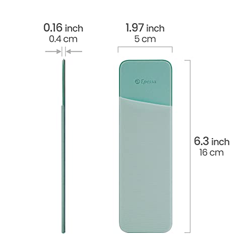 Epessa Stick-On Pen Holder for Notebook, Adhesive Pencil Sleeve Pouch for Hardcover Journals, Planners, Notebooks, Reusable Pen Pocket Organizer Easy to Remove (Green)