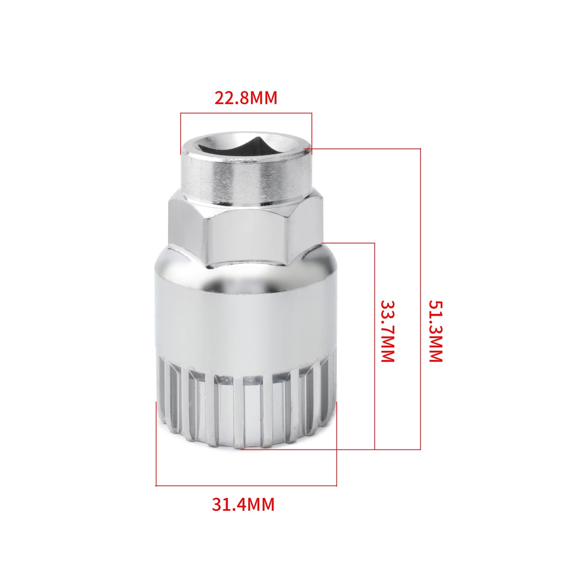 Bike Bottom Bracket Tool MUQZI Bike Bottom Bracket Remover Wrench Mountain Road Bike Crank Puller Square Axis Repair Disassembly Tool Bicycle Bottom Bracket Removal Tool (Color : Silver Color)