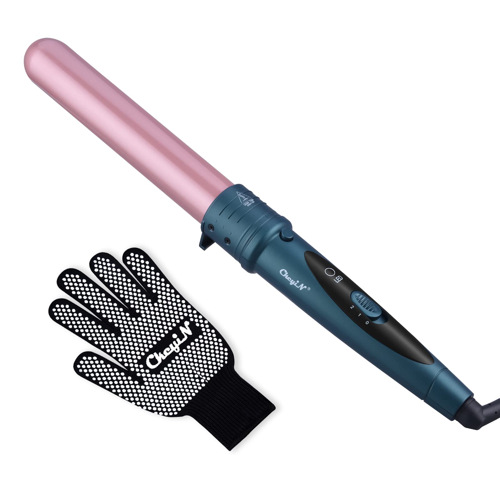 CkeyiN Curling Wand, 1.25 Inch Tourmaline Ceramic Coating Curling Iron with Adjustable Temperature, 30s Fast Heating Hair Curler