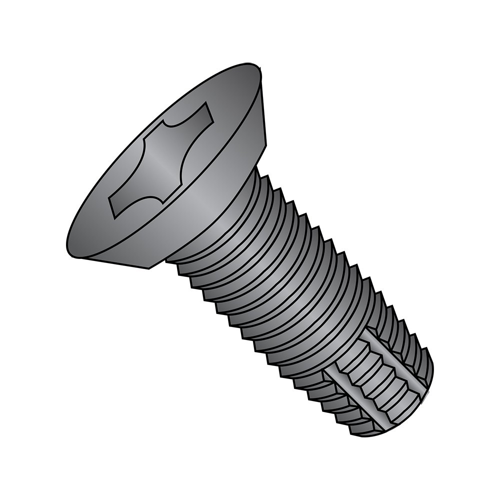 Small Parts 0404FPU188B 18-8 Stainless Steel Thread Cutting Screw, Black Oxide Finish, 82 Degree Flat Undercut Head, Phillips Drive, Type F, #4-40 Thread Size, 1/4" Length (Pack of 100)