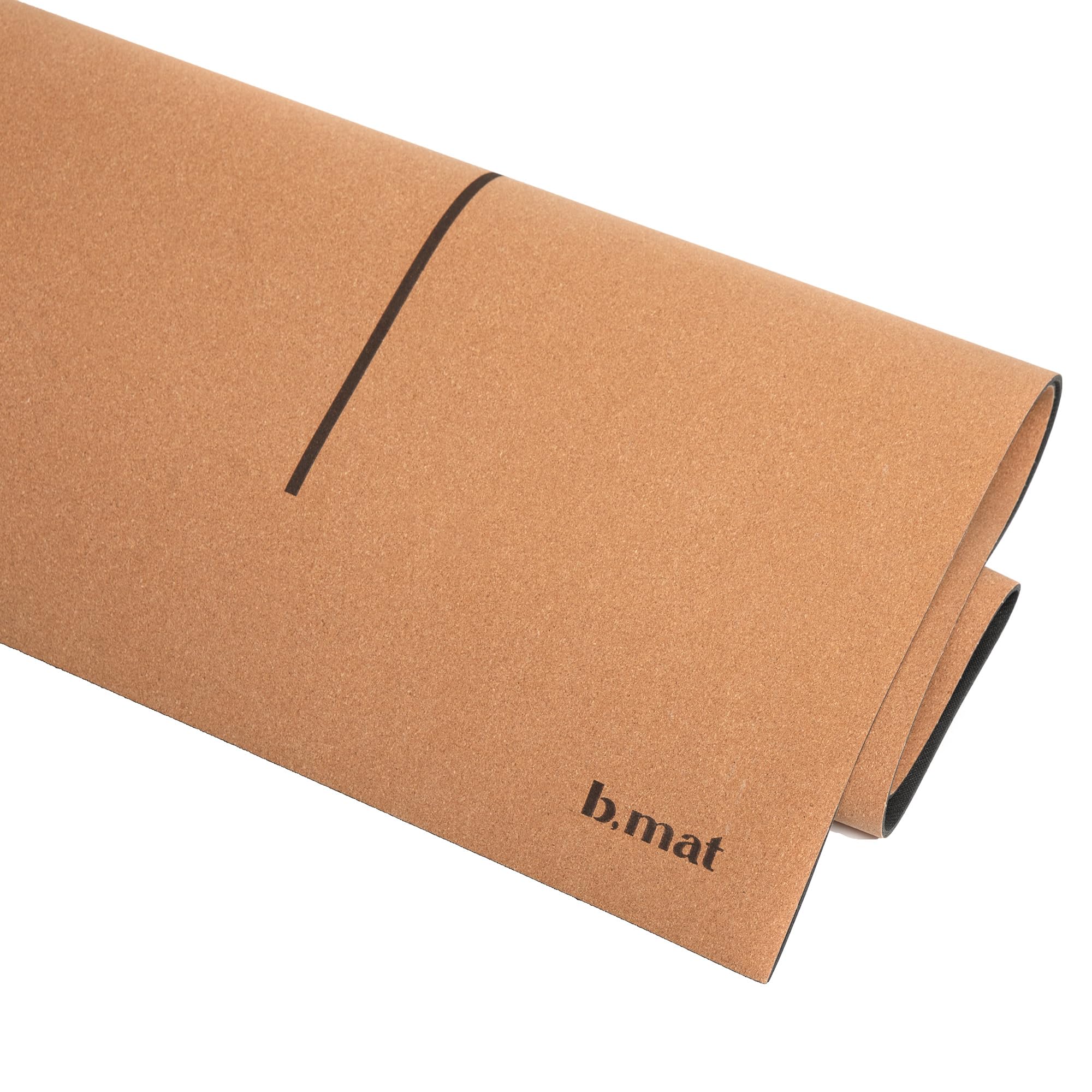 B Yoga Cork 4mm B Mat, 100% Cork Top / 100% Rubber Bottom - for Yoga, Pilates, Workout and Floor Exercises, 72"