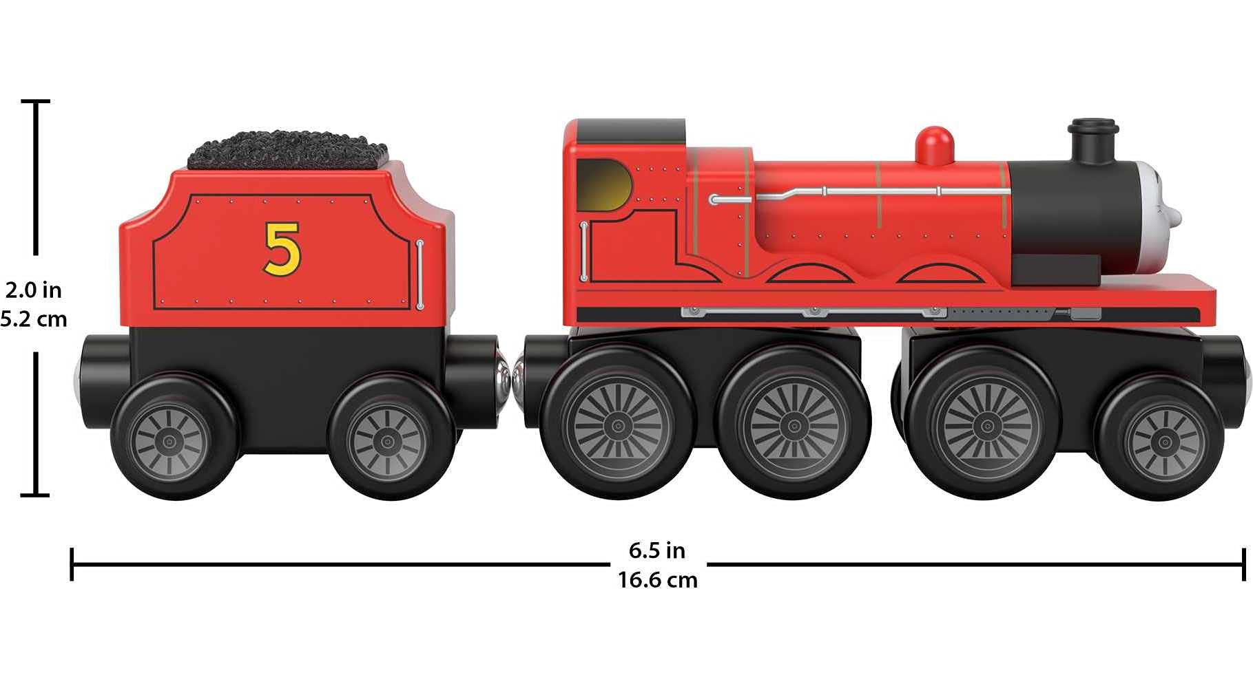 Thomas & Friends Wooden Railway Toy Train James Push-Along Wood Engine & Coal Car for Toddlers & Preschool Kids Ages 2+ Years (Amazon Exclusive)