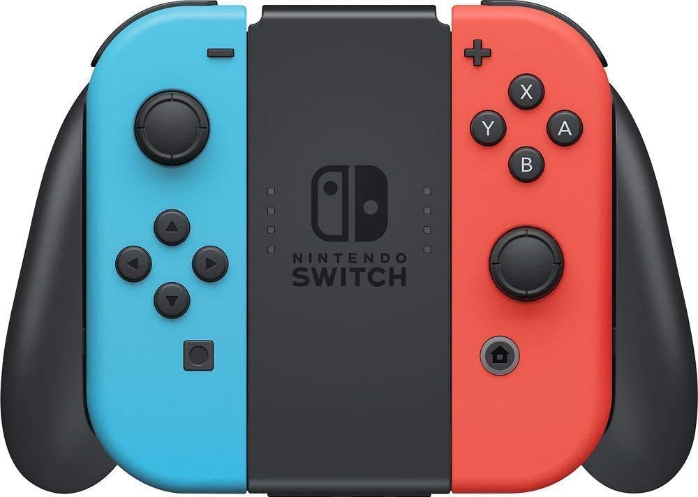 Newest Nintendo Switch with Neon Blue and Neon Red Joy-Con - 6.2" Touchscreen Display, 32GB Internal Storage - Family Christmas Holiday Gaming Bundle w/CUE Accessories