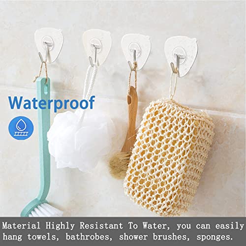DSSPORT 20Pack Triangular Self Adhesive Hooks, Wall Hooks for Hanging Heavy Duty Self Stick Hooks Kitchen Bathroom Window Ceiling Waterproof and Oilproof Reusable Seamless Hooks