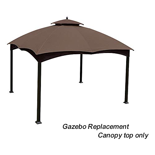Eurmax USA High Performance Replacement Canopy Top for Lowe's Allen Roth Heavy Duty Gazebo Roof Gazebo Top with Air Vent 10X12 Gazebo Cover #GF-12S004B-1, Replacement Top Only(Brown)