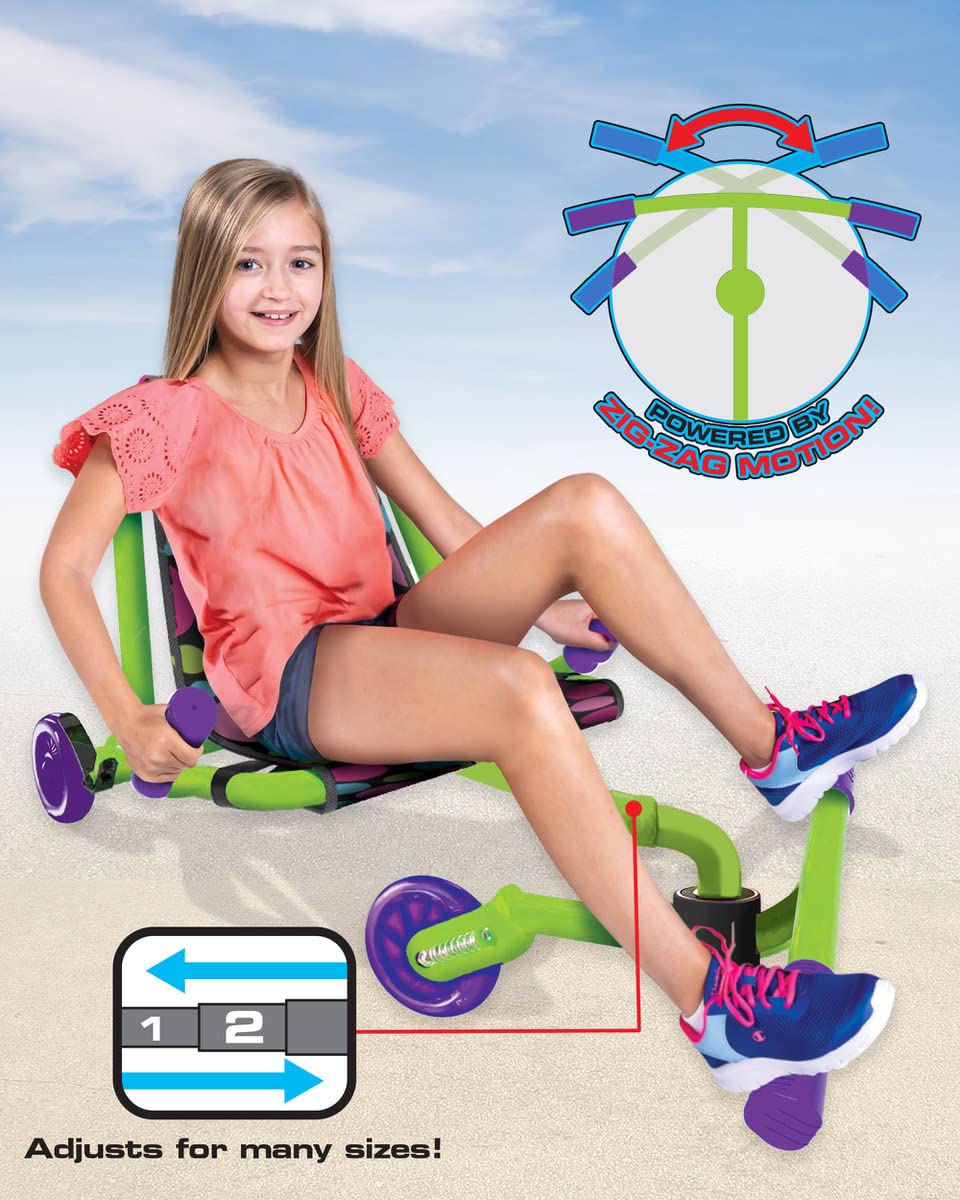 Roller Racer Go Kart, Swing Side-to-Side for Amazing Ride, Powered by Zig-Zag Motion, Rides on Any Hard Surface (Indoors and Outdoors)