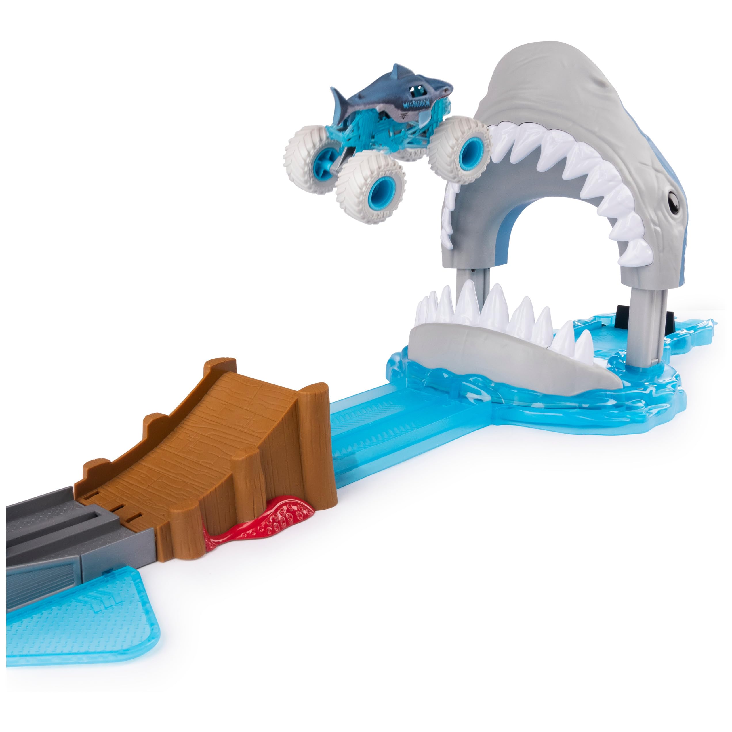 Monster Jam, Official Megalodon Mayhem Playset with Exclusive 1:64 Scale Megalodon Die-Cast Monster Truck