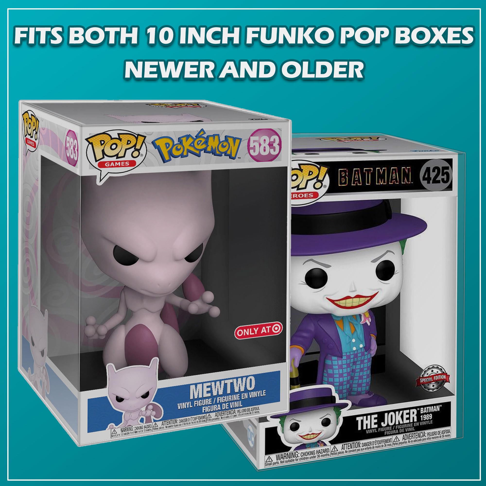 MALKO 10 Inch Funko Pop Protector | Compatible with All Vertical 10" Vinyl Figures Newer & Old | 2 Pack