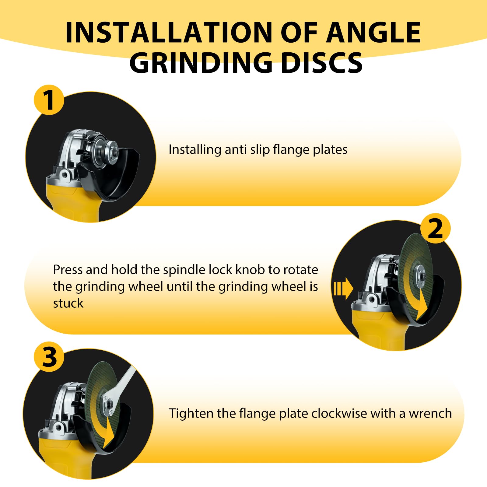 Cordless Angle Grinder for De-walt 20v Li-ion Battery,6600RPM Brushless Grinder Tool,4 Variable Speeds,4.9’’ power angle grinders 500W Grinders,for Cutting,Rust removal,Polishing and Burnishing.