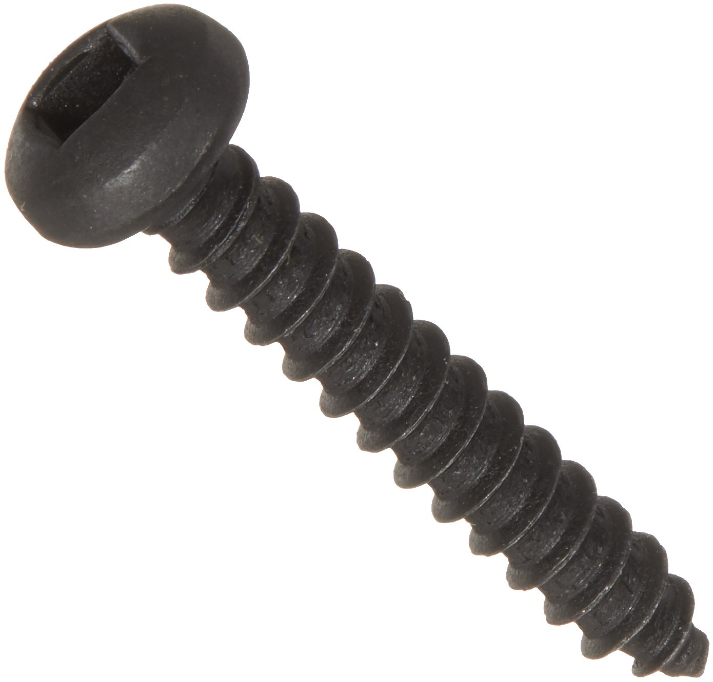 Small Parts 0816AQPB Steel Sheet Metal Screw, Black Oxide Finish, Pan Head, Square Drive, Type A, #8-15 Thread Size, 1" Length (Pack of 100)