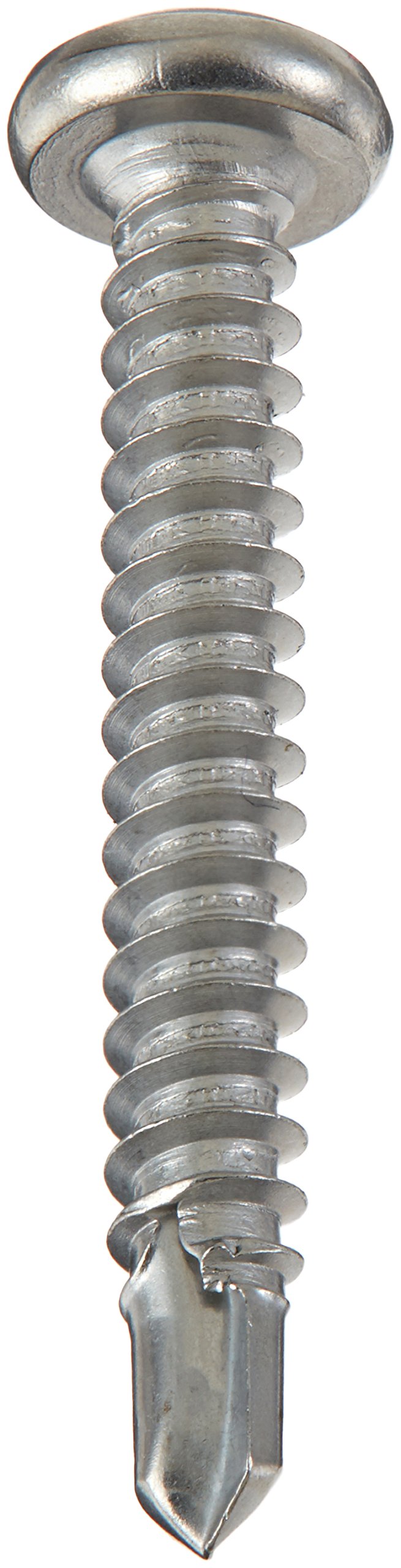 Small Parts 0820KQP410 410 Stainless Steel Self-Drilling Screw, Plain Finish, Pan Head, Square Drive, #2 Drill Point, #8-18 Thread Size, 1-1/4" Length (Pack of 25)