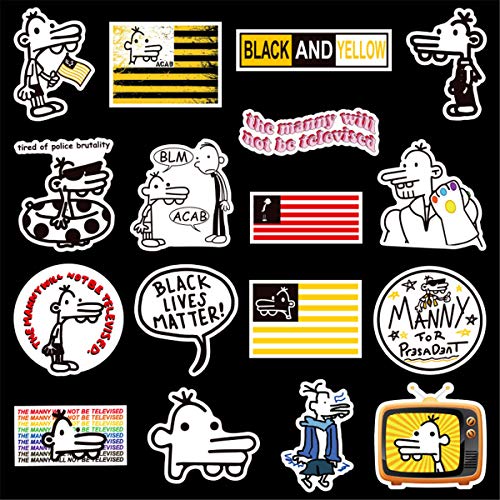 Please Read the Pictures Carefully Some are not Suitable for Children,Funny Diary of a wimpy kid Stickers 50Pcs Cartoon Vinyl for environmental protection Stickers for Laptop Computer Hydroflask Diarys Desk Bedroom Wardrobe Car Skateboard Bicycle Luggage