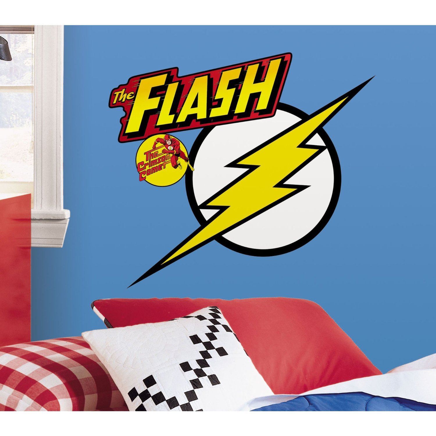 RoomMates RMK2399GM DC Classic Flash Logo Peel and Stick Giant Wall Decals