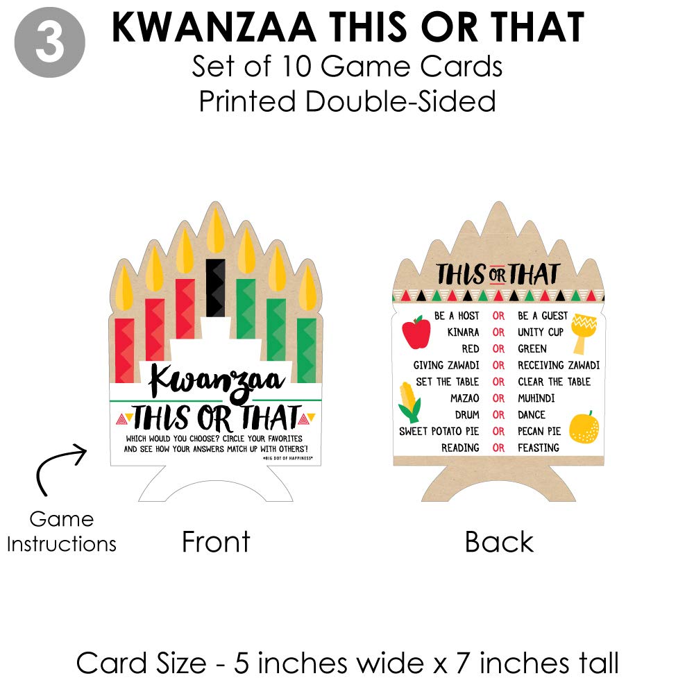 Big Dot of Happiness Happy Kwanzaa - 4 African Heritage Holiday Games - 10 Cards Each - Gamerific Bundle