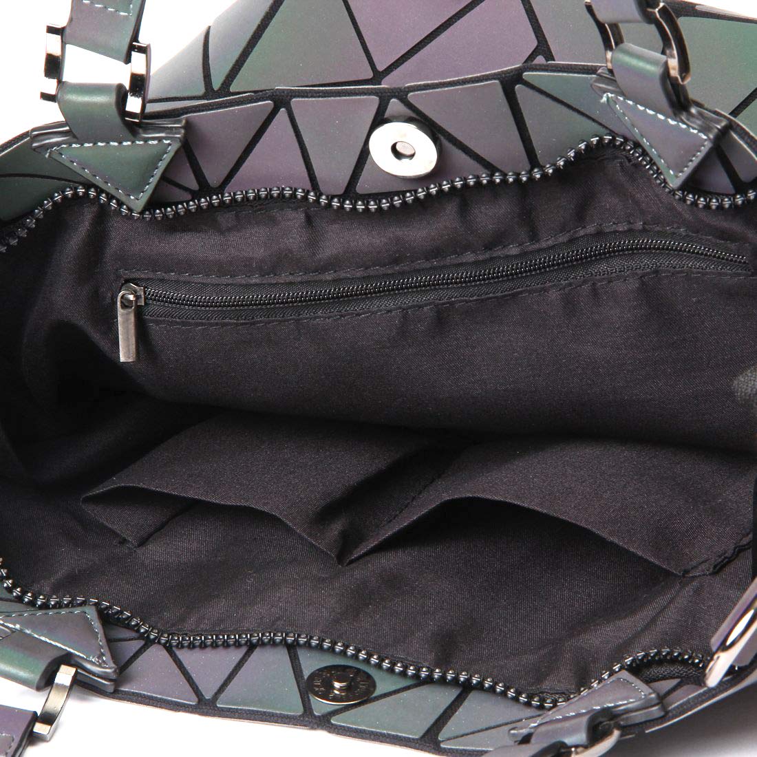 Geometric Luminous Purses and Handbags Holographic Reflective Crossbody Bag Irredescent Flash Rainbow Tote (MO.3)