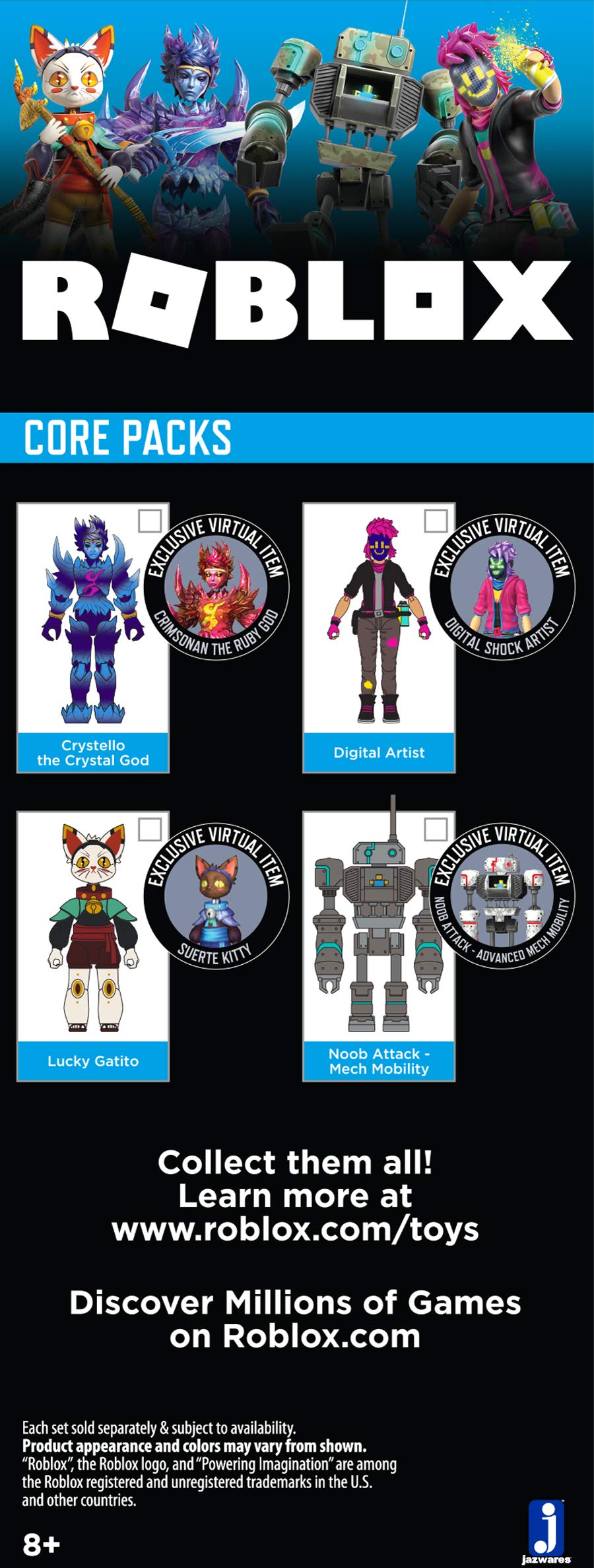 Roblox Imagination Collection - Crystello The Crystal God Figure Pack [Includes Exclusive Virtual Item]