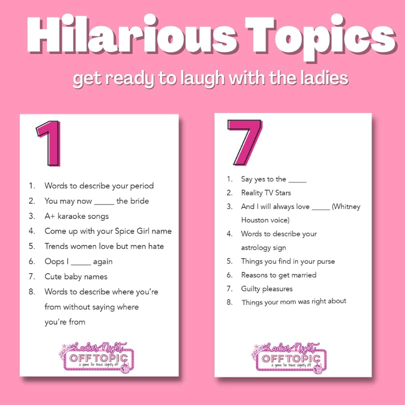 OFF TOPIC Galentine's Day Party Game - Fun Ladies Night Board Game - Girls Night Gift for Friends