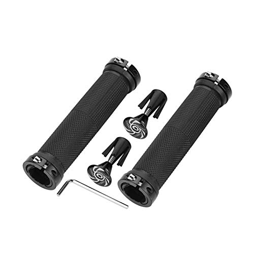 Bike Handlebar Grips,1 Pair Cycling Handle Bar End Bike Bicycle Lock-On Handlebar Grips Accessory(Black)