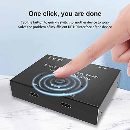 NFHK USB-C Type-C Bi-Direction Switch MST 1 to 2 Hub Support Video Data PD 8K@30hz 100W 10Gbps