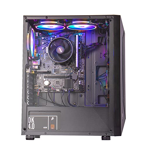 MXZ Desktop Gaming Computer Home&Office PC R5 5600G,16GB DDR4 3200, 500G NVME SSD,6 RGB Fans, WiFi & Win 11 Pro 64-bit Ready(Ryzen 5 5600G)