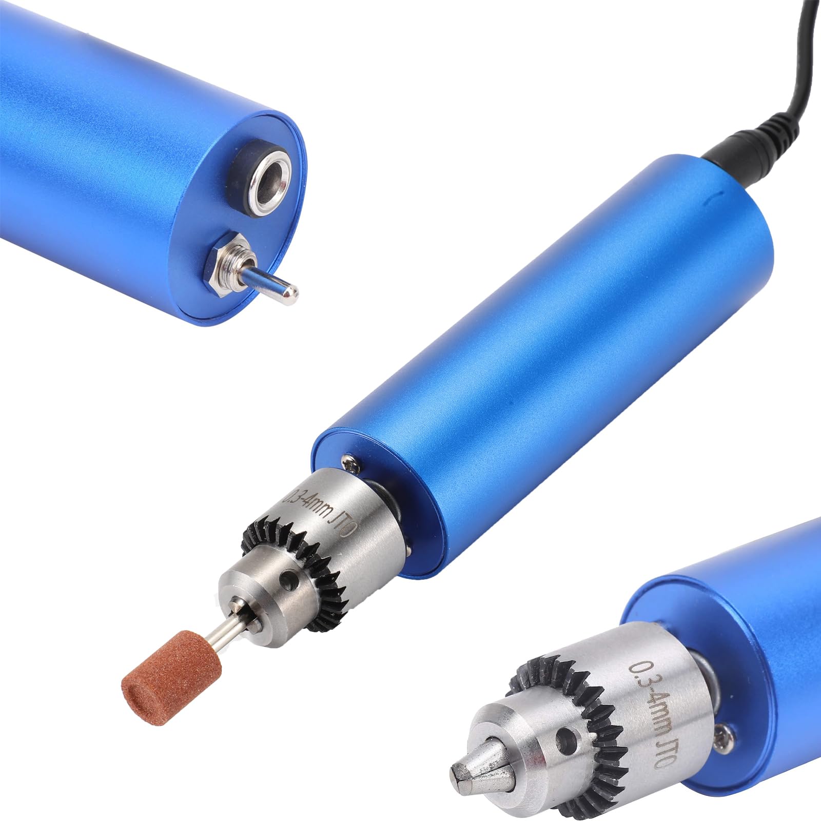 Deruilong 0.3-4mm Micro Electric Hand Drill Aluminium Portable Handheld Drill,Speed Control Adjustment, Hole Punch Rotary Tool DIY Kit with 10pcs Micro Drill Bits