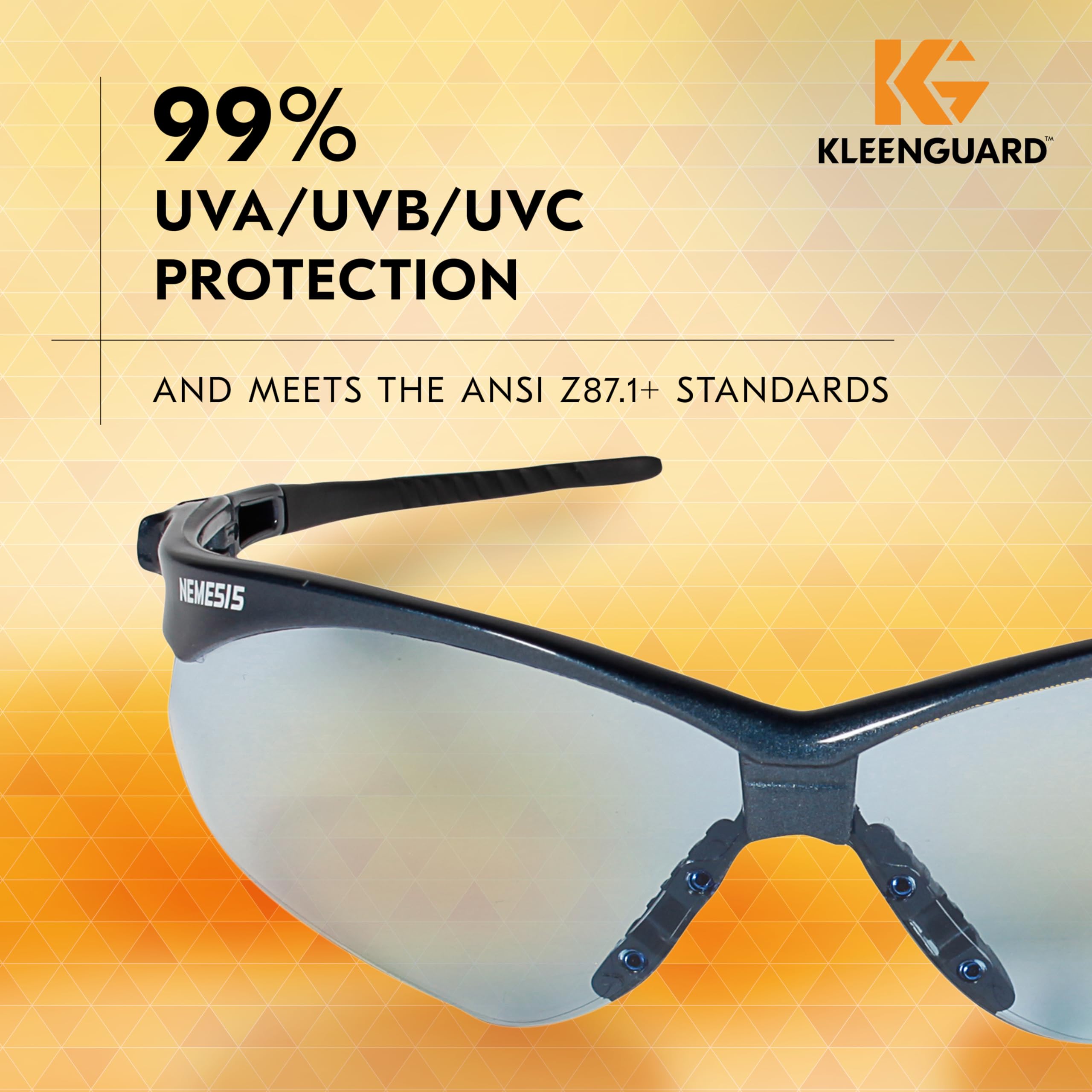 KleenGuard™ V30 Nemesis™ Safety Glasses (19639), Light Blue Lenses with KleenVision™ Anti-Fog coating, Blue Frame, Unisex Eyewear for Men and Women (12 Pairs/Case)