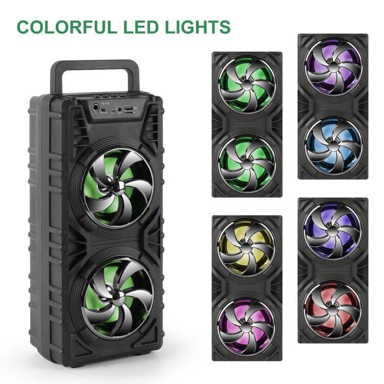 Bluetooth Karaoke Machine with 1 Wired Microphone, Wireless Portable Karaoke System Stereo Music Player, Supports TF/USB/FM/BT/AUX/MIC, for Kids