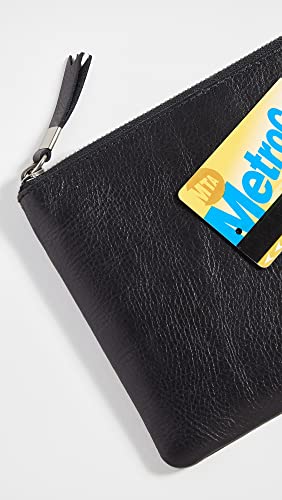 Madewell Women's The Leather Pouch Clutch, True Black, One Size