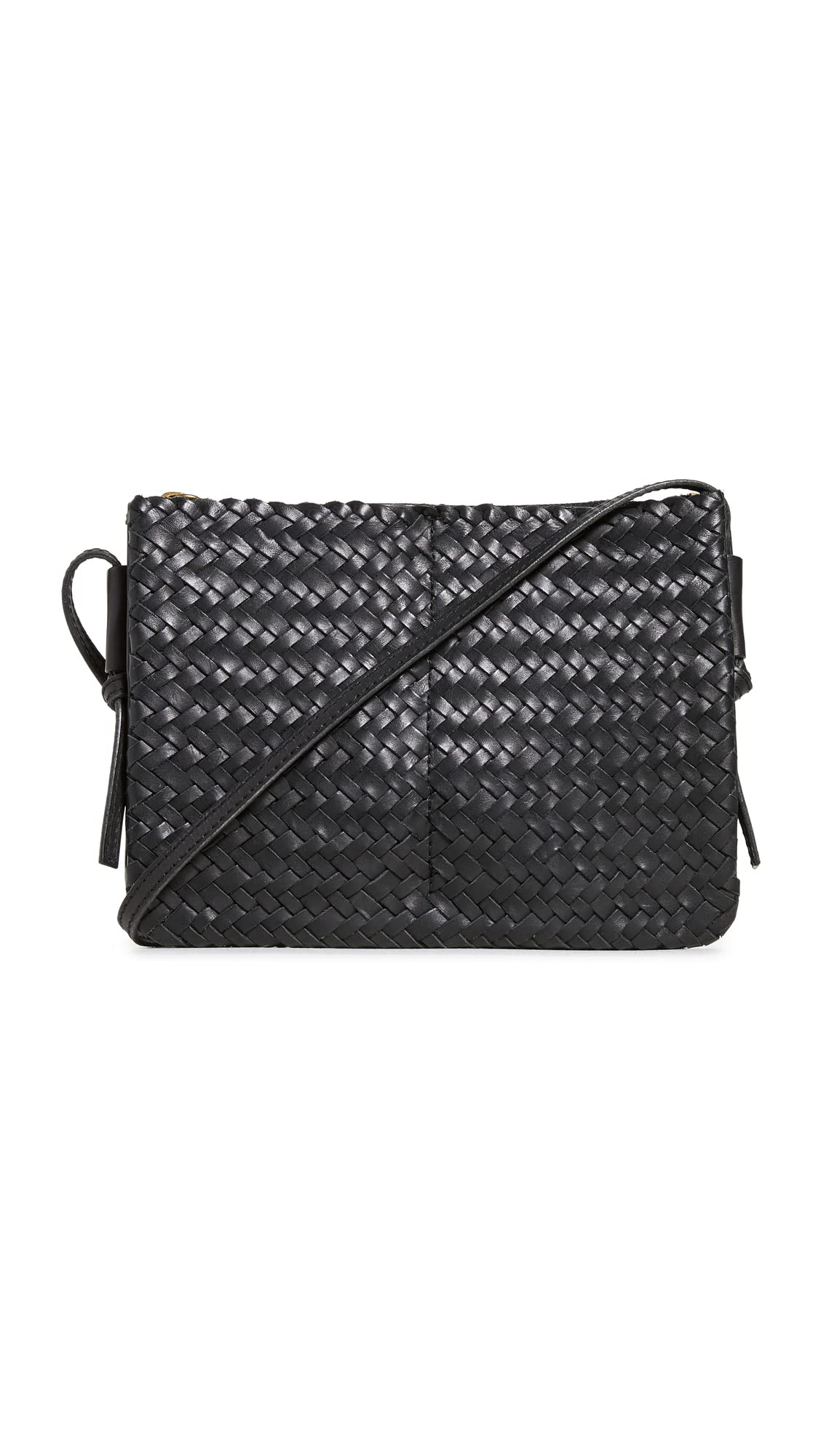 Madewell Women's The Knotted Crossbody Bag in Woven Leather, Black, One Size