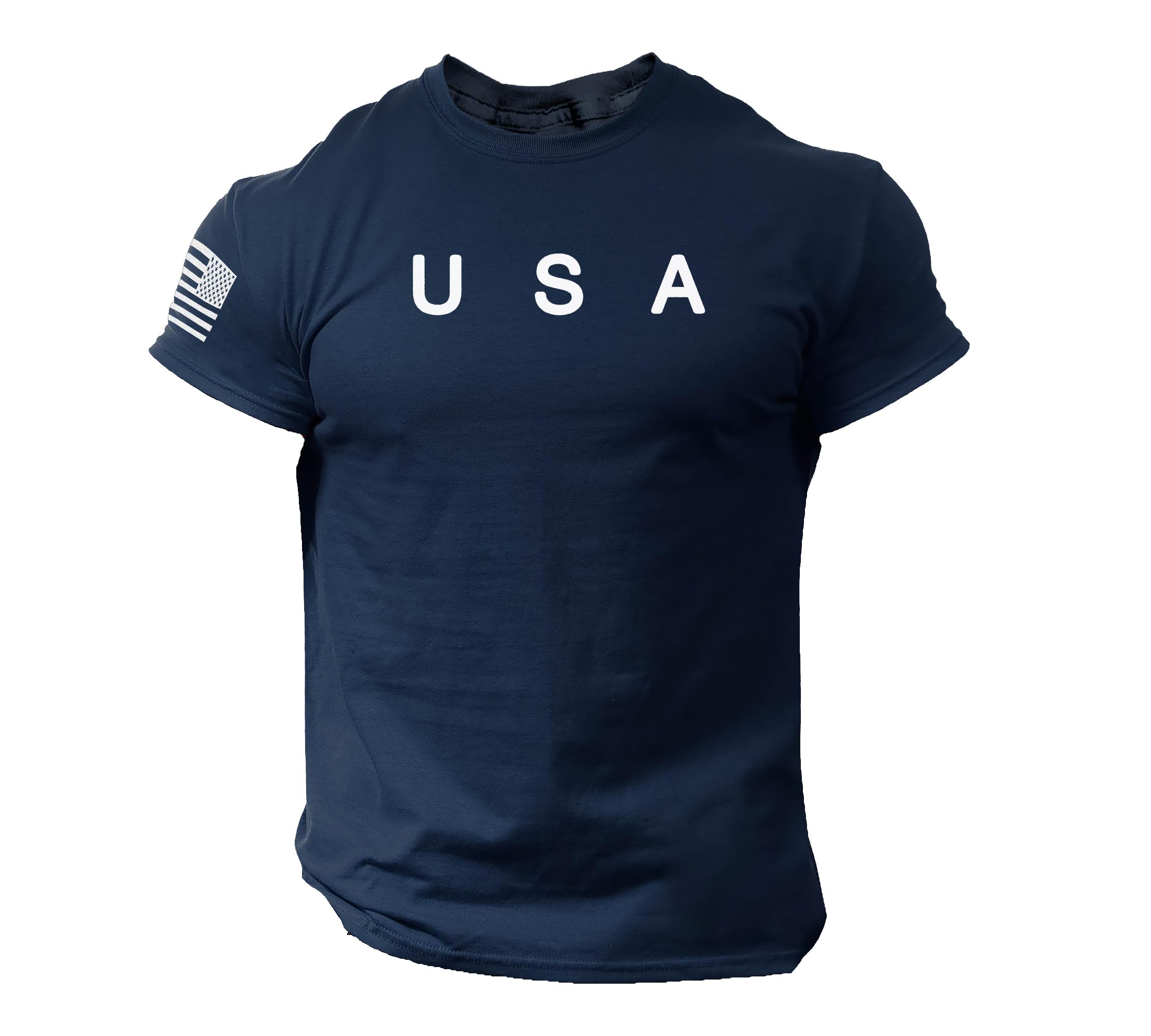 Rogue Style USA T-Shirt for Man - Patriotic Tee (Navy Blue, XL)