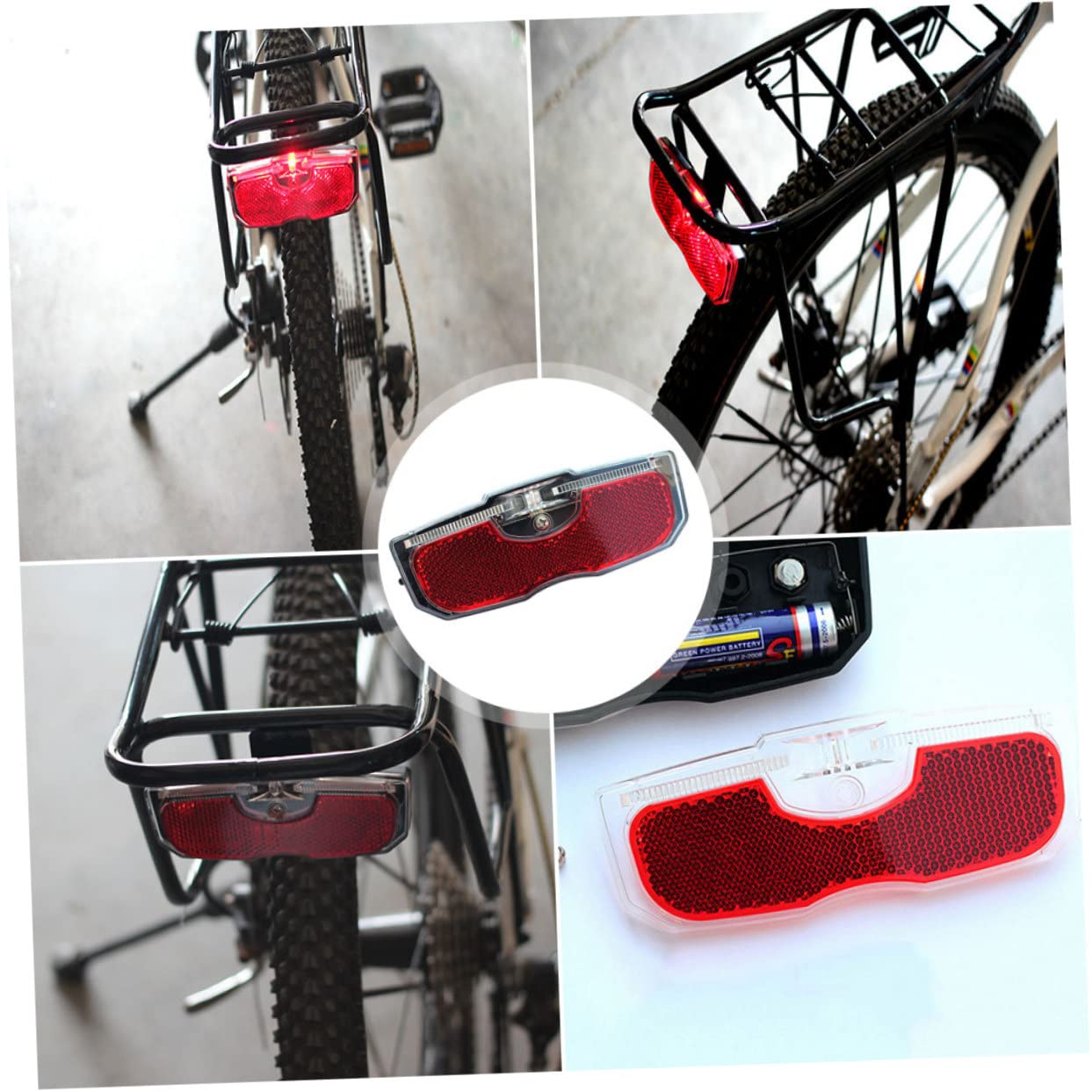 CLISPEED 2pcs Road Bike Tail Light taillight with Lights Reflector Warning Light Strip Mountain Bike Bike Tail lamp Bike Rear Lights Riding Headlight Flashlight Scattered Beads