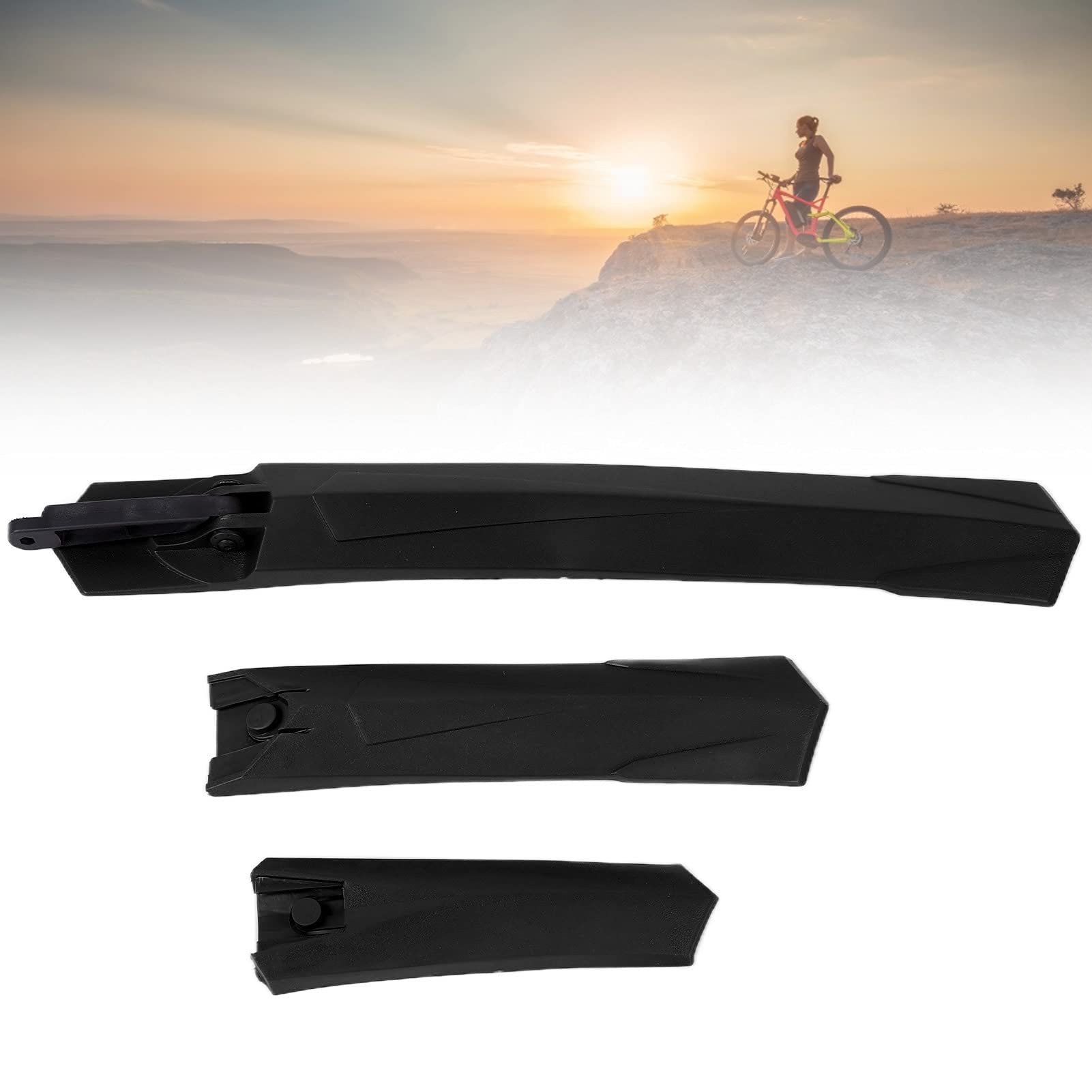 Bike Mud Guard, Road Bike Mud Guard Convenient Cleanable Simple Disassembly with Fixed Components Securing Clip for Cycling for Riding(Black)