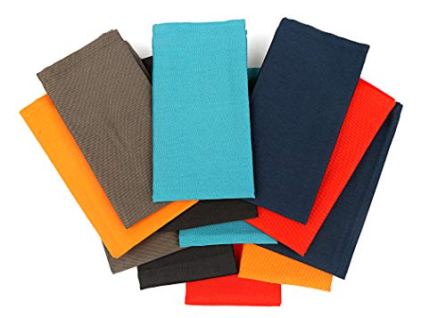 Ruvanti Cloth Napkins Set of 12, 18x18 Inches Napkins Cloth Washable, Soft, Durable, Absorbent, Cotton Blend. Table Dinner Napkins Cloth for Hotel, Lunch, Restaurant, Weddings, Parties - Multi Color