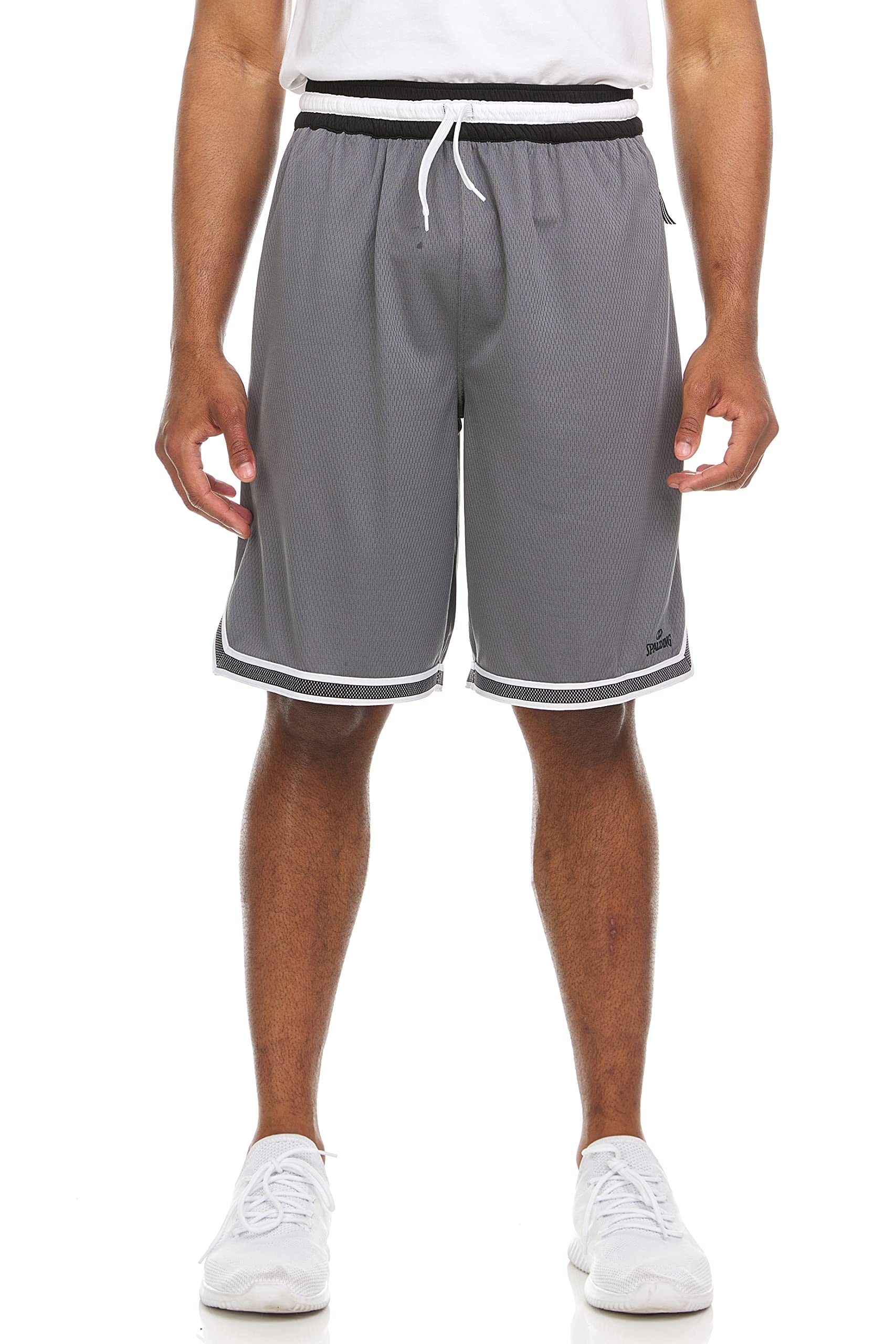 Spalding Mens Future Performance Basketball Short, Concrete, M