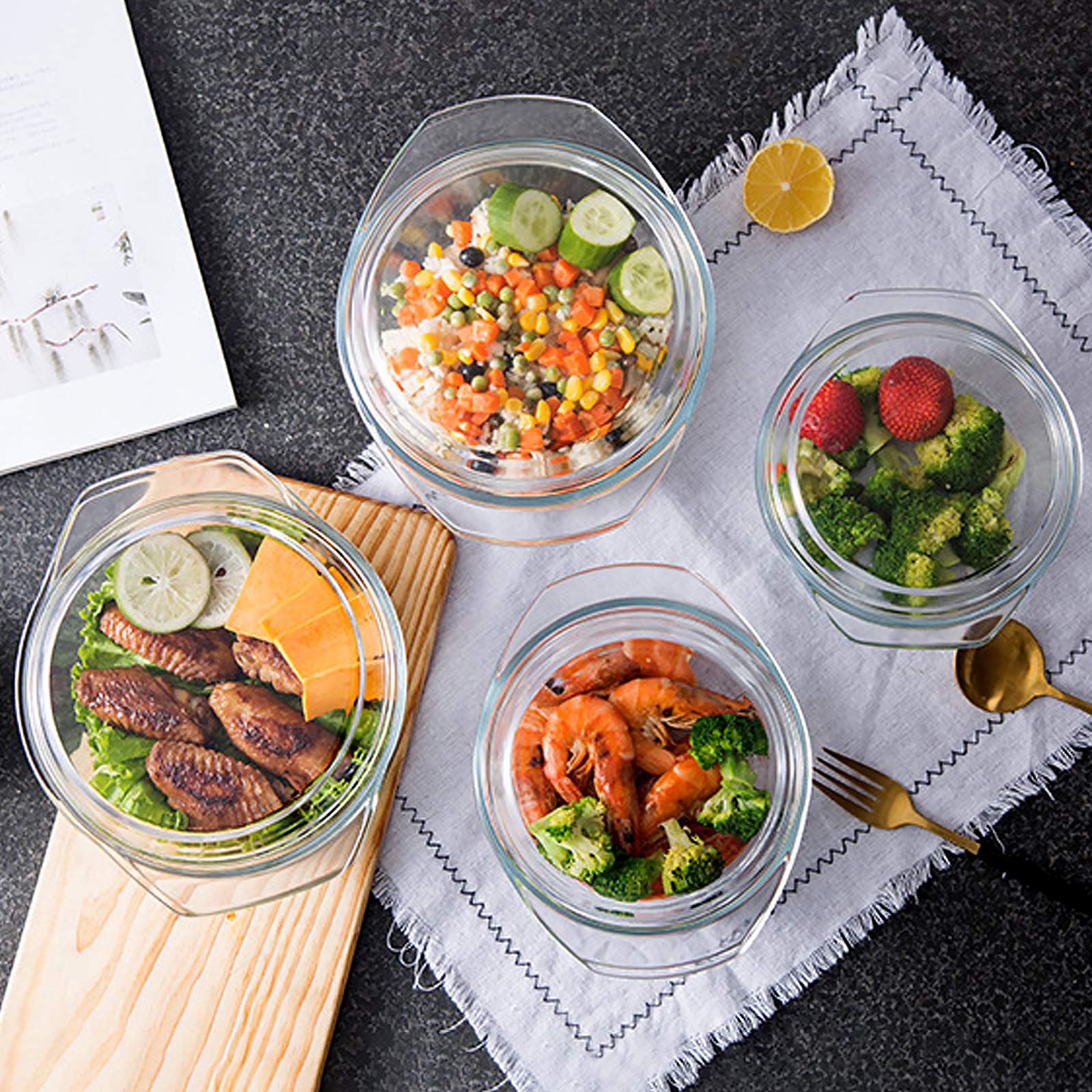 Clear Round Glass Casserole by NUTRIUPS | Small Oven Safe Casserole Dish, 0.65 L