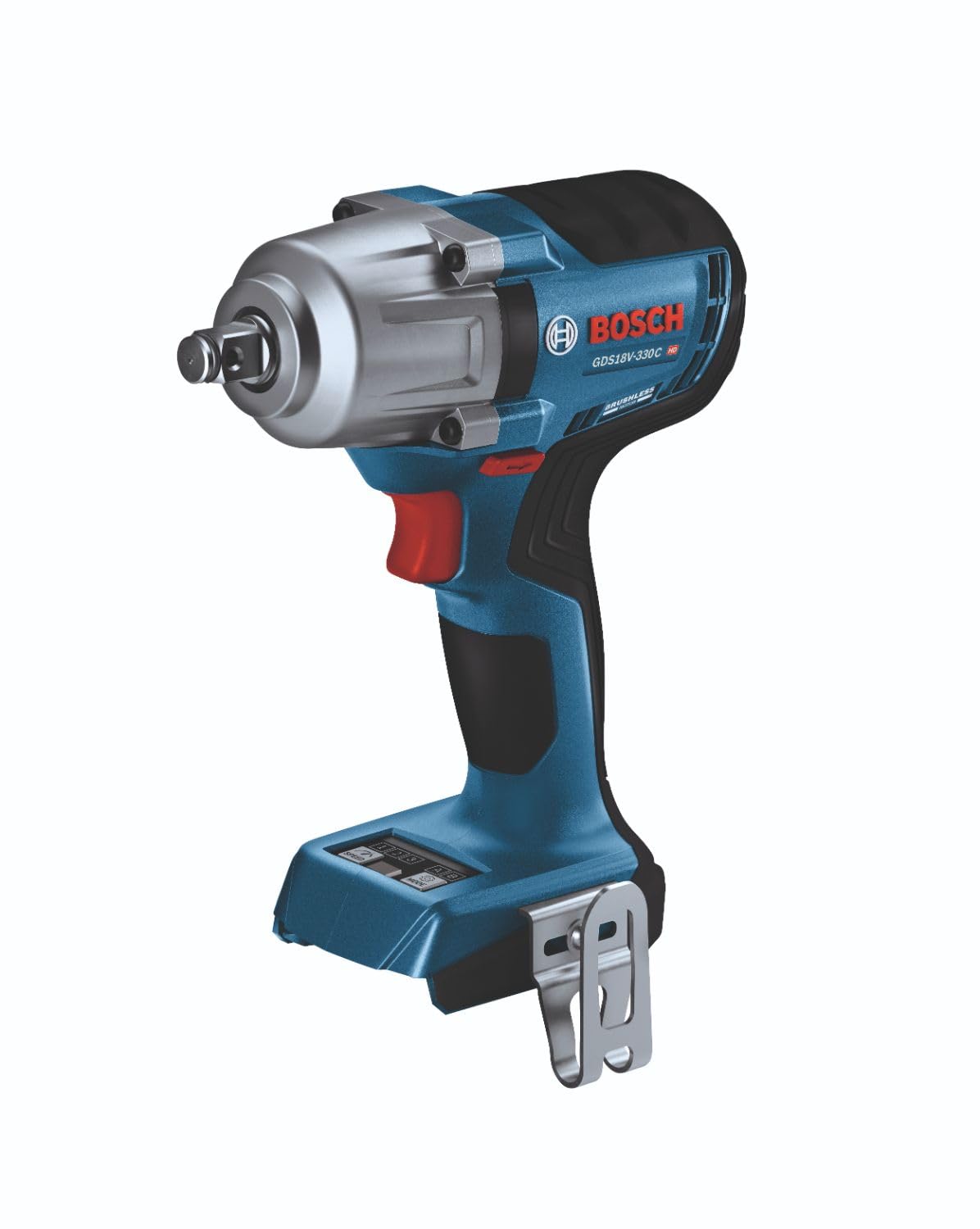 BOSCH GDS18V-330CN 18V Brushless Cordless Connected-Ready 1/2 In. Mid-Torque Impact Wrench with Friction Ring and Thru-Hole (Bare Tool)