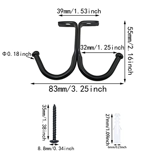 ITROLLE 8PCS Double Prong Ceiling Hook with Screws, Under Shelf Coat Hooks Bathroom Towel Bedroom Robe Hook for Closet Top Bathroom Kitchen Cabinet Garage Baseball Cap, Coat, Clothes and Jewelry