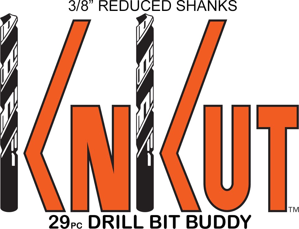 KnKut 29 Piece Drill Buddy Jobber Length Drill Bit Set with 3/8" Reduced Shank