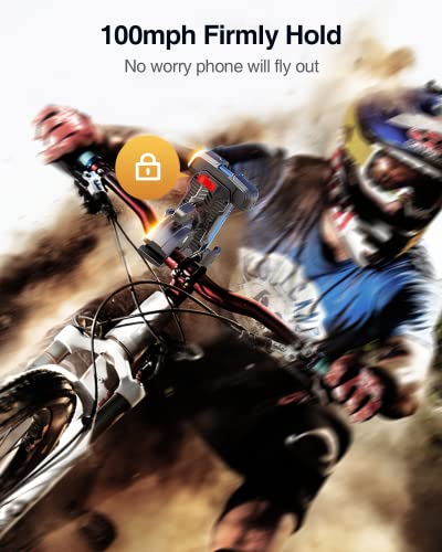 Motorcycle Phone Mount, [150mph Wind Anti-Shake][7.2inch Big Phone Friendly] Bike Phone Holder for Bicycle, [5s Easy Install] Handlebar Phone Mount, Compatible with iPhone, All Cell Phones