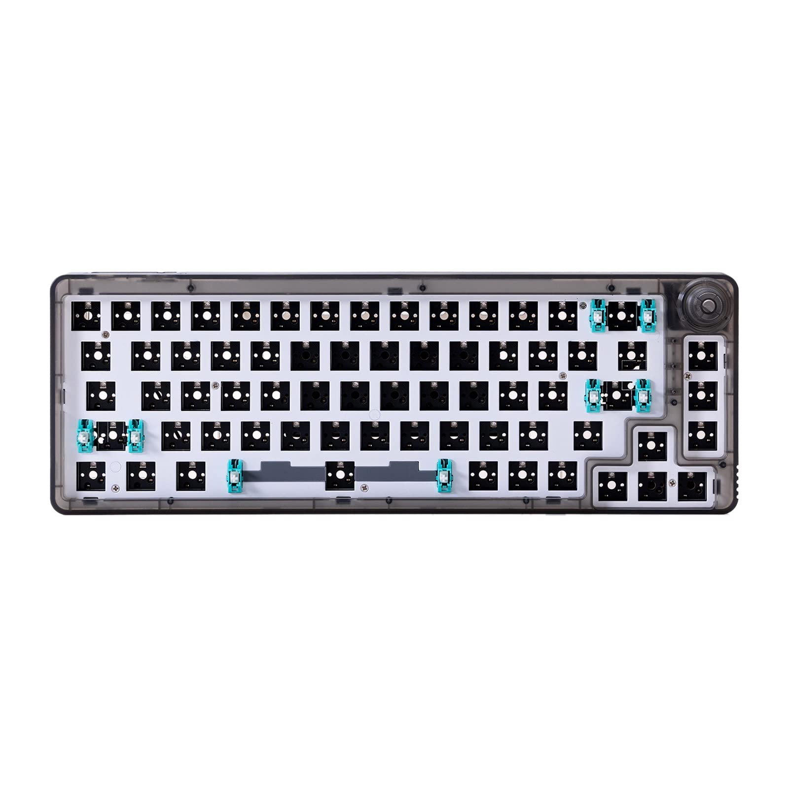 GK GAMAKAY LK67 RGB Modular DIY Mechanical Keyboard, 67 Keys Hot Swap 3pin/5pin Switches, Programmable Triple Mode Bluetooth 5.0/USB-C Wired/2.4GHz Wireless Customized Keyboard Kit (Clear Black)
