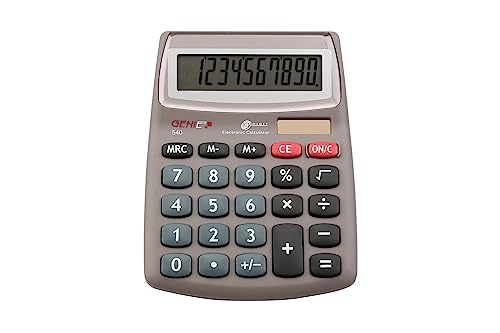Genie 540 Elegant Designer Desktop Calculator 10 Digits Timeless Design Silver