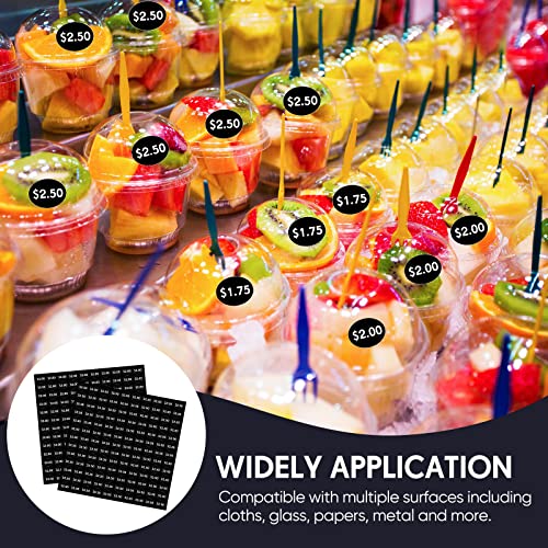 Sabary 6 Sheets Vending Machine Price Labels Soda Snack $1.00 $1.25 $1.50 $1.75 $2.00 $2.50 Vending Machine Labels Stickers for Business (Black)