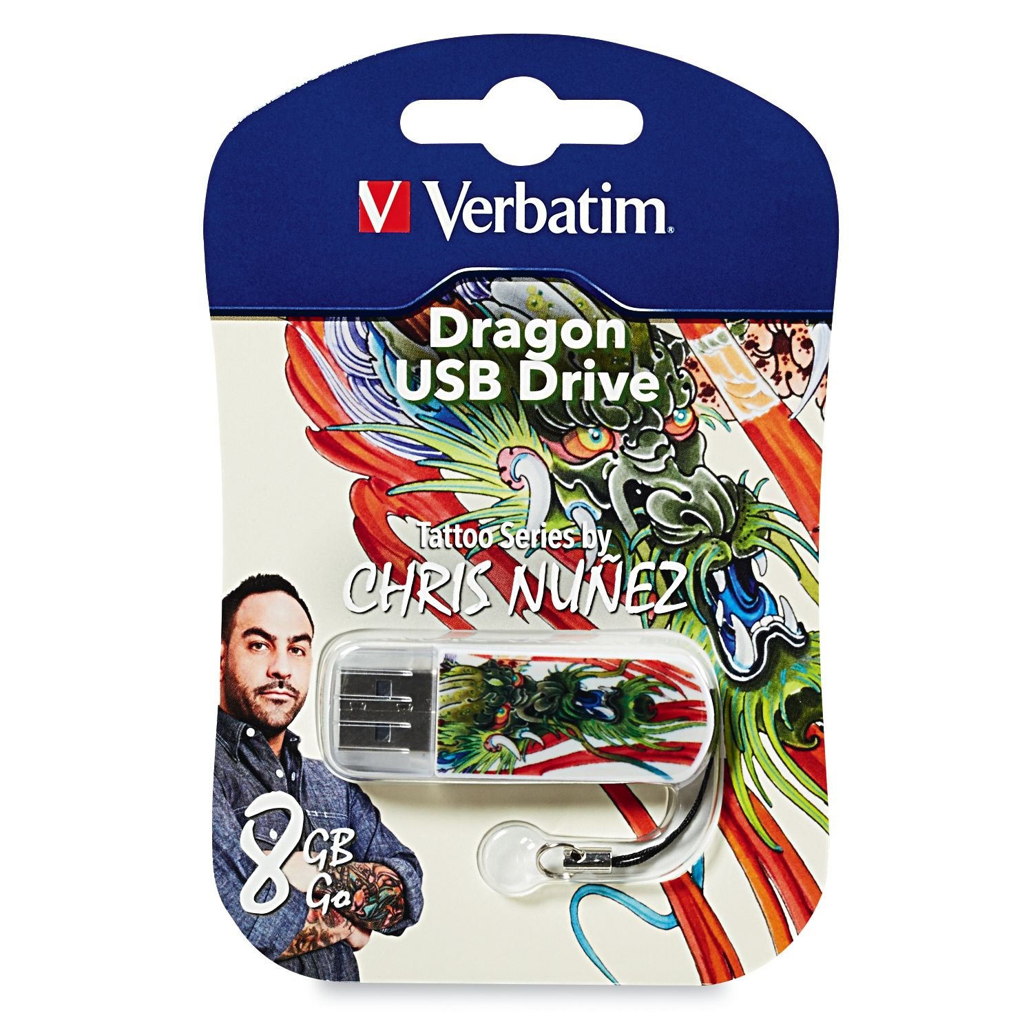 Verbatim 8GB Mini USB Flash Drive Tattoo Series, Dragon 98663