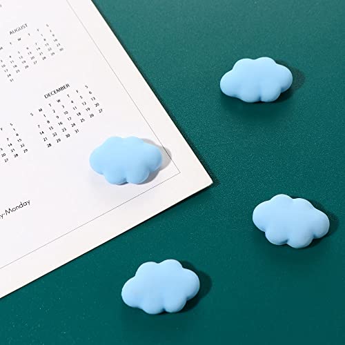 Fridge Magnet 4Pcs/Set Cartoon Cute Cloud Shape Fridge Magnets Office Cloud Shape Whiteboard Magnets Resin Refrigerator Magnets Home Decoration(Blue)
