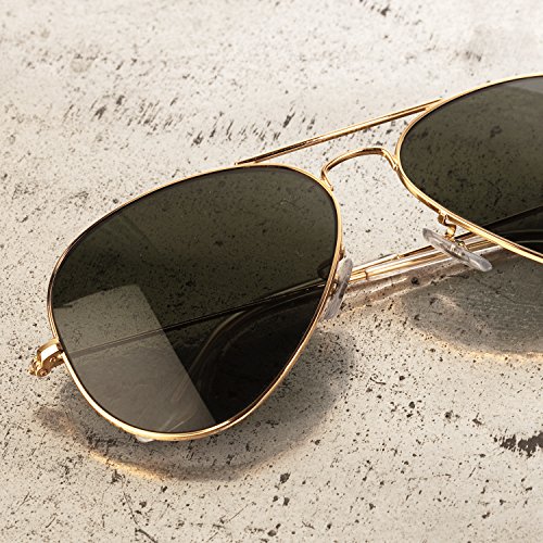 Big Mo's Toys Gold Dark Aviator Sunglasses Shades – 70’s Style Adult Aviators Costume Glasses - 1 Pair