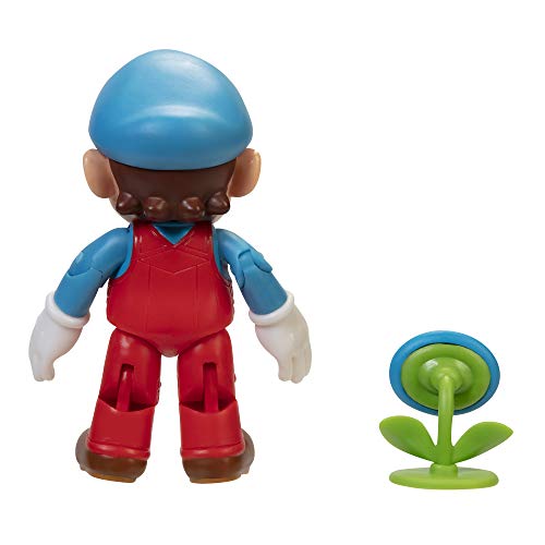 Super Mario Action Figure 4 Inch Ice Mario Collectible Toy with Ice Flower Accessory