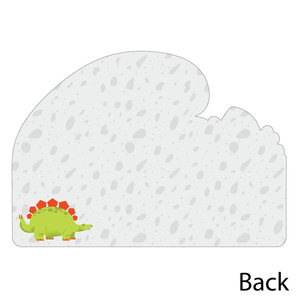 Big Dot of Happiness Roar Dinosaur - Shaped Cards - Dino Mite Baby Shower or Birthday Party Thank You Note with Envelopes - Set of 12