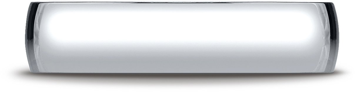 BANVARI Benchmark 14K White Gold 5mm Low Dome Light Wedding Band Ring, Size 9