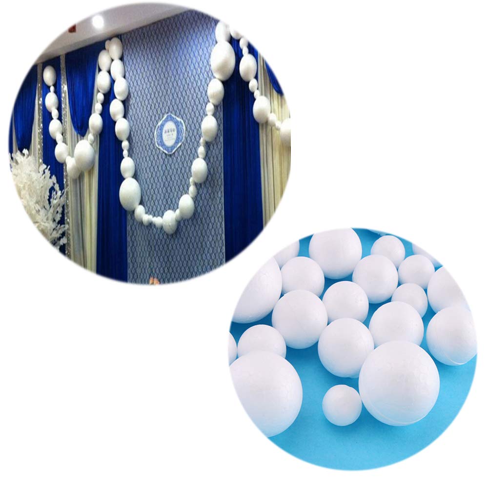 hesmartly 50-Pack 1Inch White Craft Balls for Crafts, Smooth Round White Foam Balls, Craft Supplies for DIY Decorations